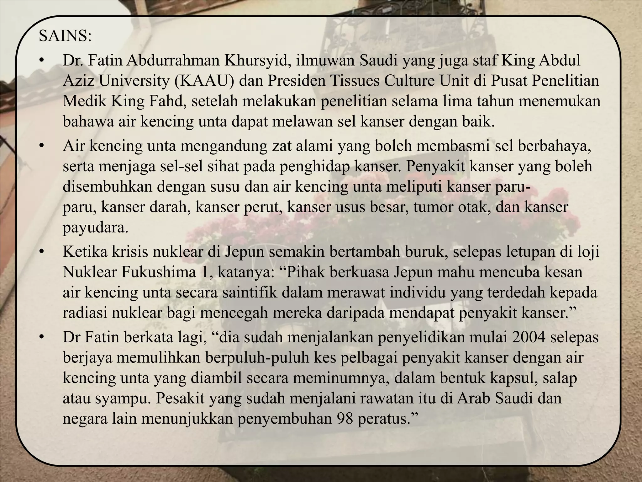 Fakta Sains Berdasarkan Hadis | PPTX