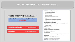 FSC chain of custody management system training | PPTX