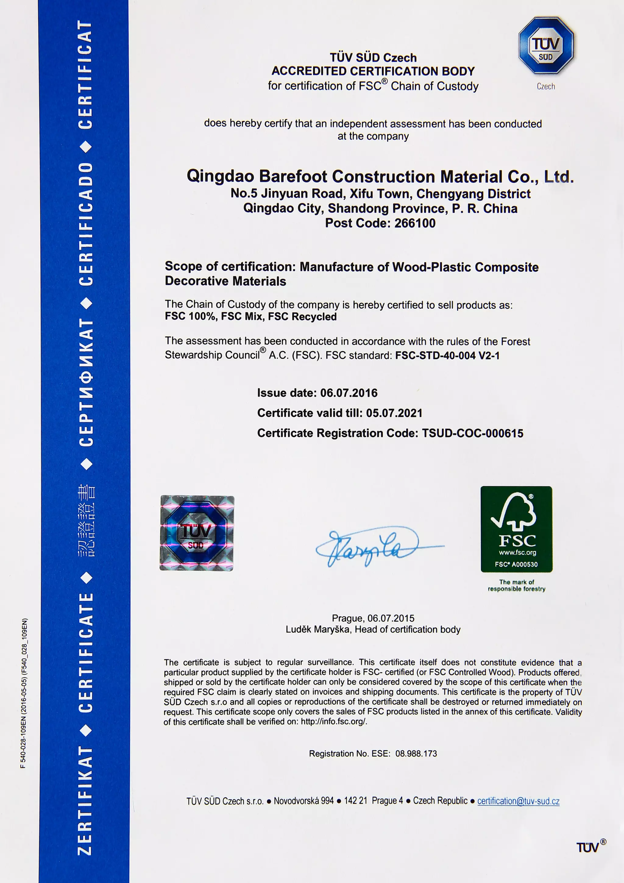 Fsc certificate | PDF
