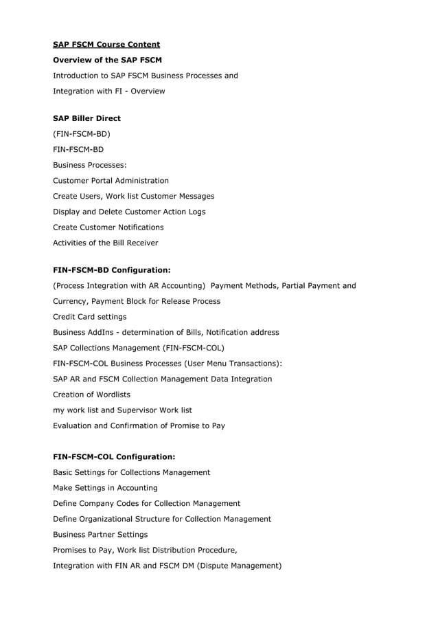 SAP FSCM ONLINE TRAINING BY KMR | PDF | Business Accounting & Finance ...