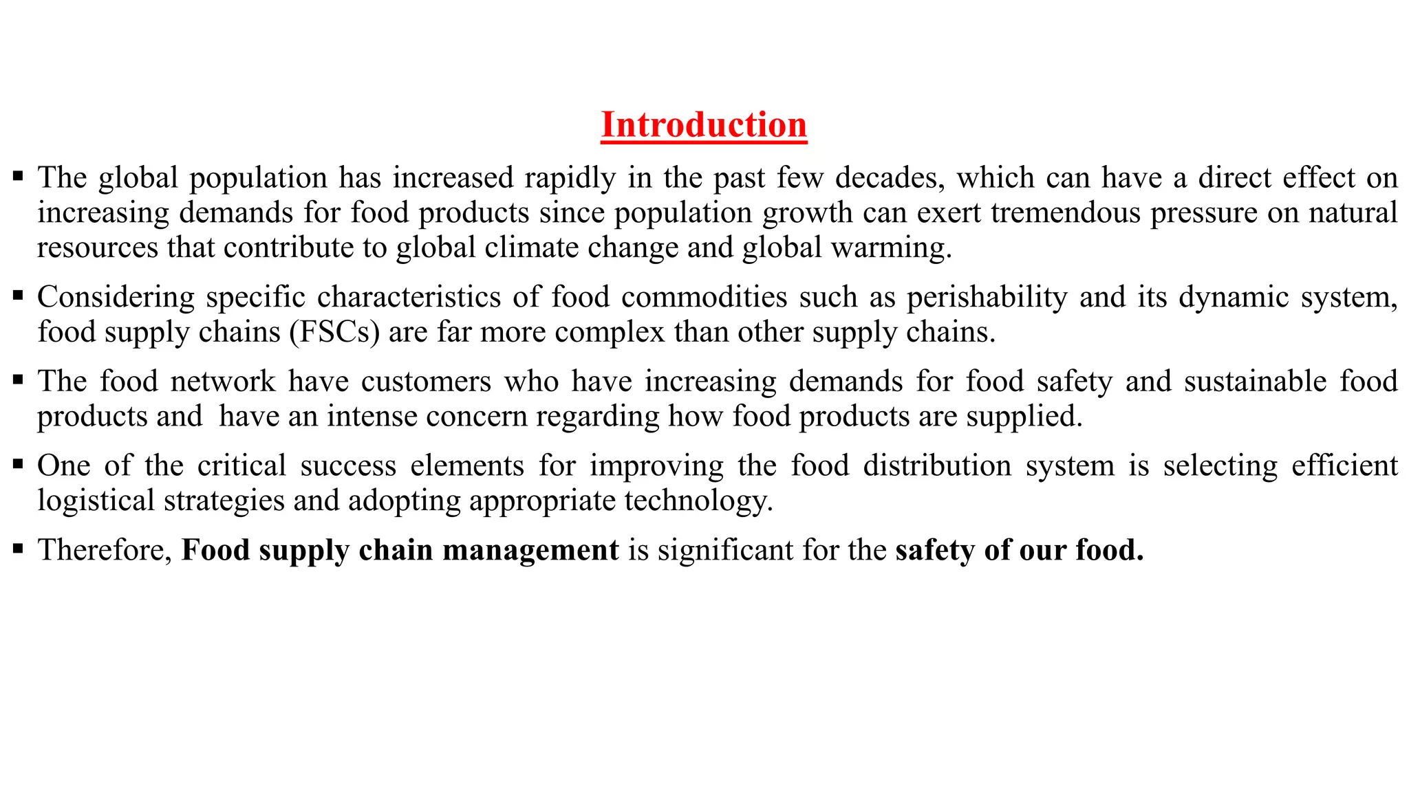 FOOD SUPPLY CHAIN - RISK MANAGEMENT | PPTX | Food Industry | Industries