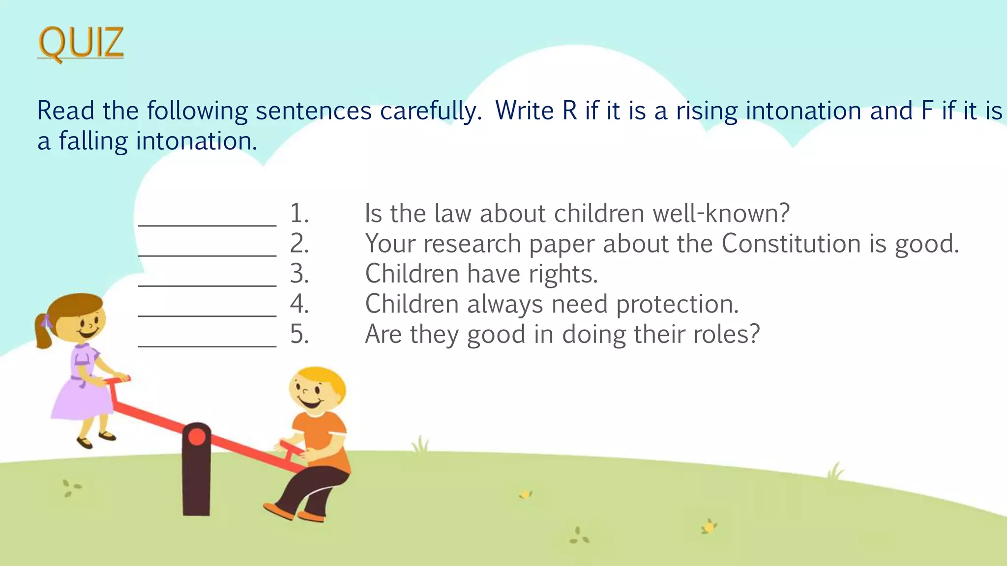 Rising and Falling Intonation | PPTX