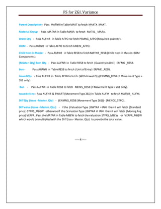 Fsd for gi variance report | DOC