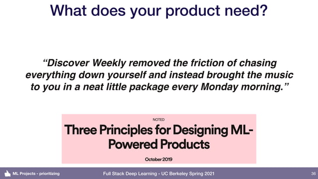 Lecture 5: ML Projects (Full Stack Deep Learning - Spring 2021) | PPT