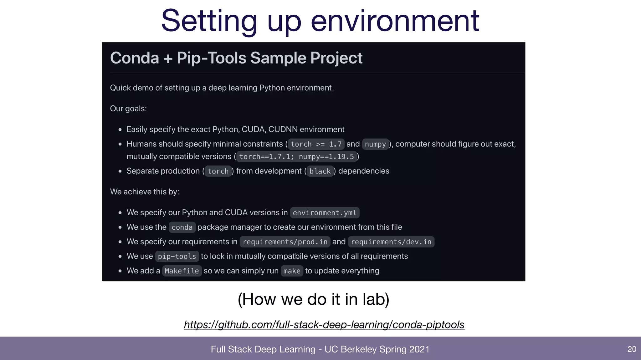 Lecture 6: Infrastructure & Tooling (Full Stack Deep Learning - Spring 2021) | PPT