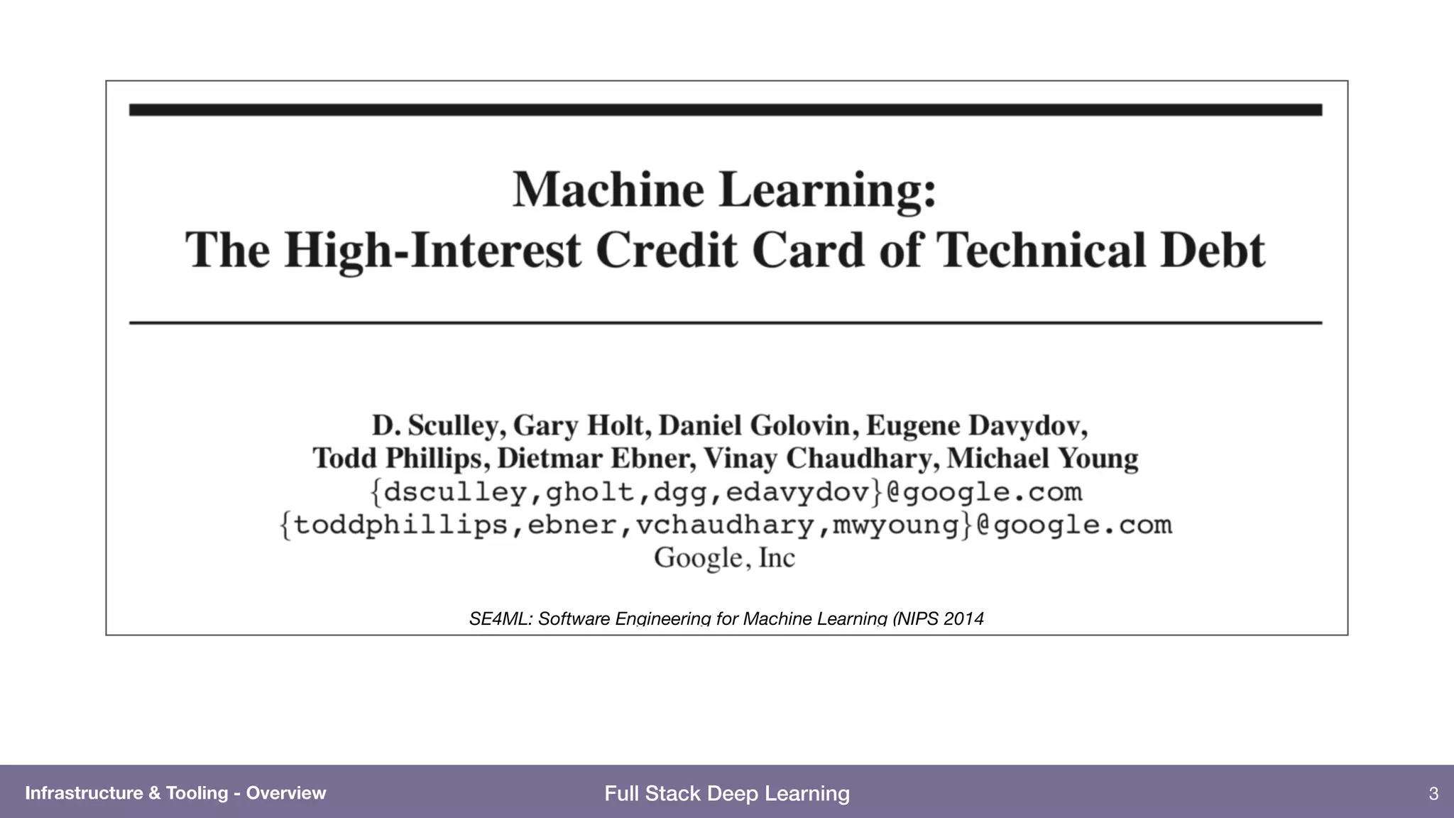 Infrastructure and Tooling - Full Stack Deep Learning | PPT