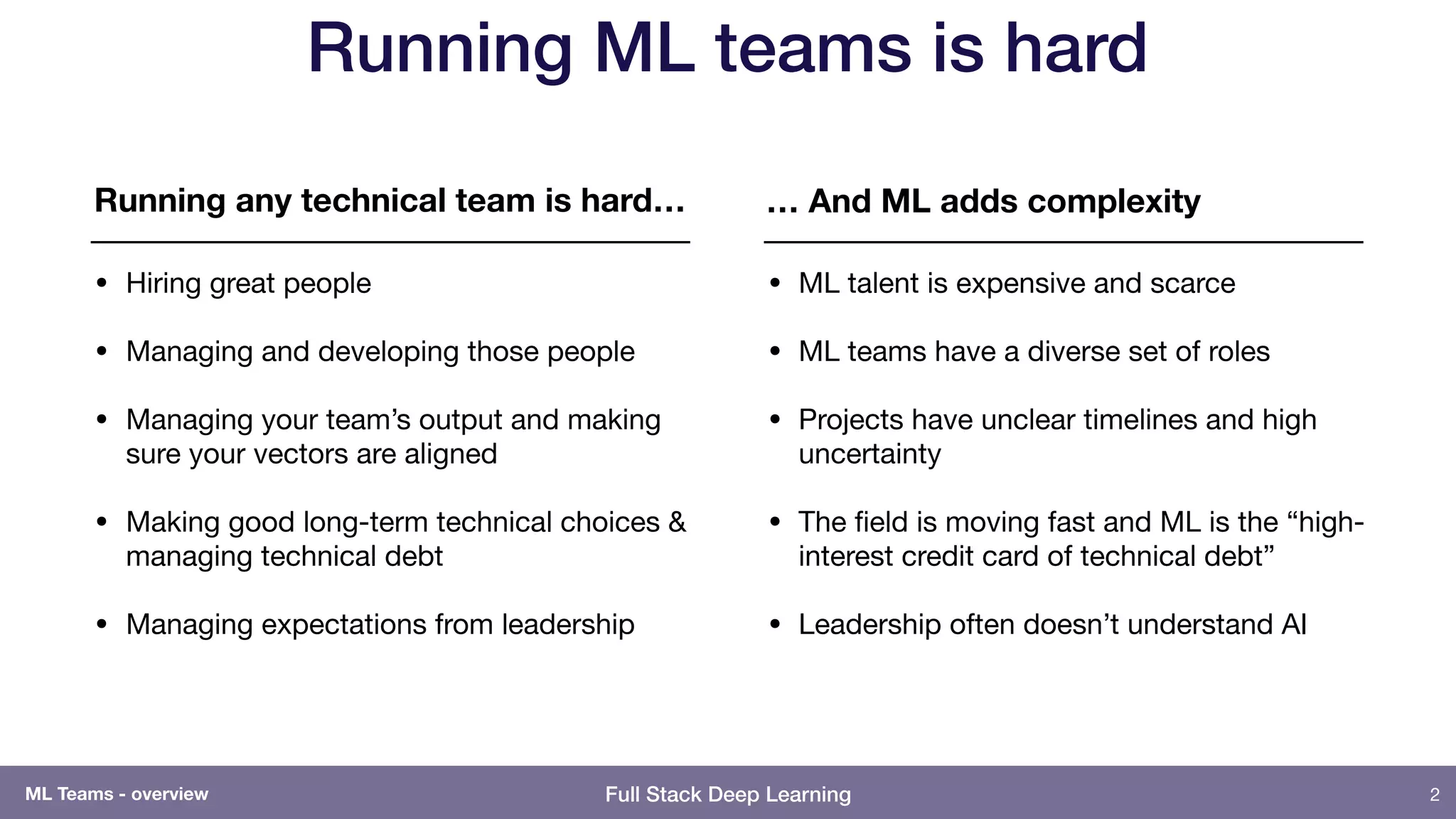 Machine Learning Teams - Full Stack Deep Learning | PPT