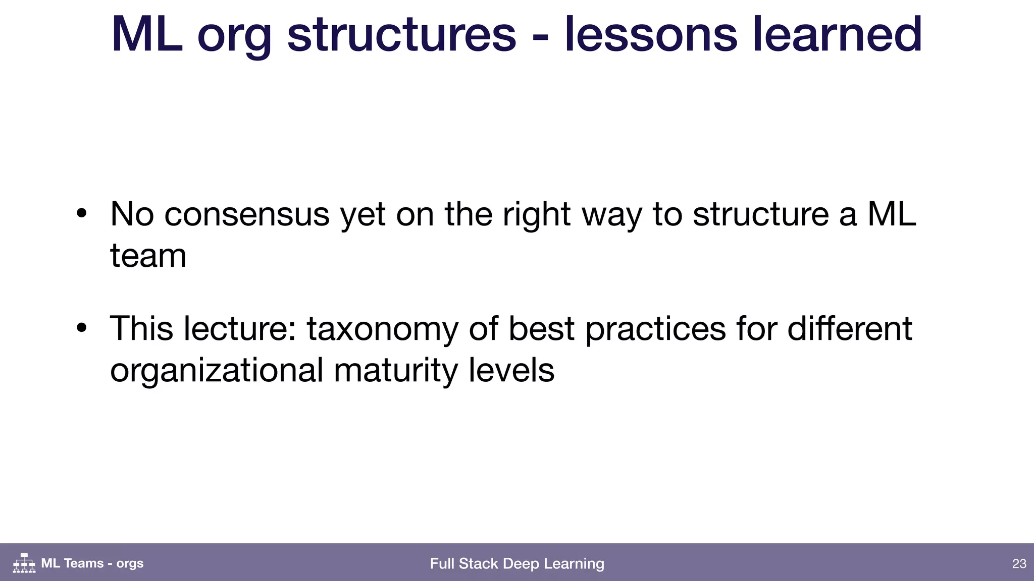 Machine Learning Teams - Full Stack Deep Learning | PPT