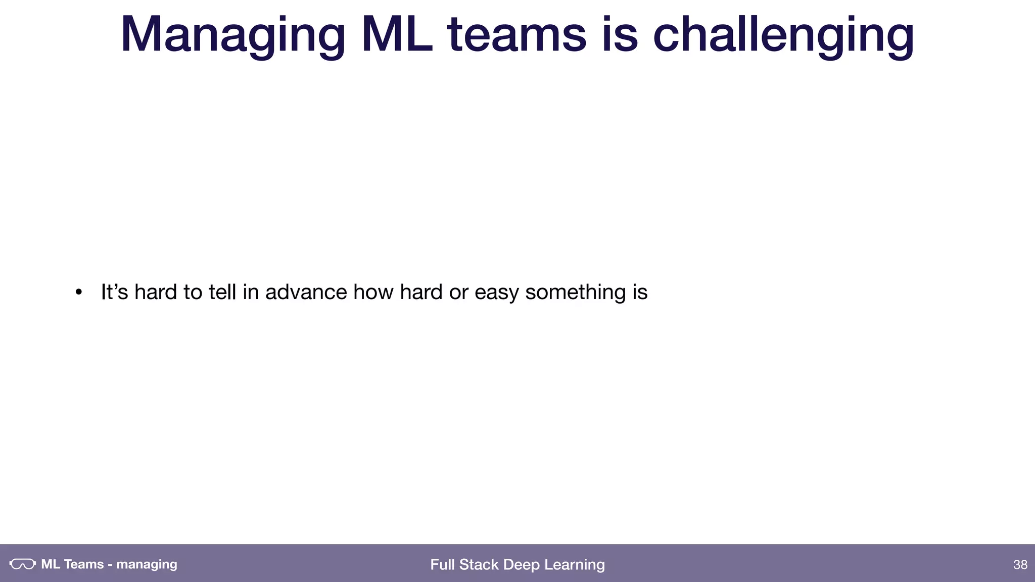 Machine Learning Teams - Full Stack Deep Learning | PPT