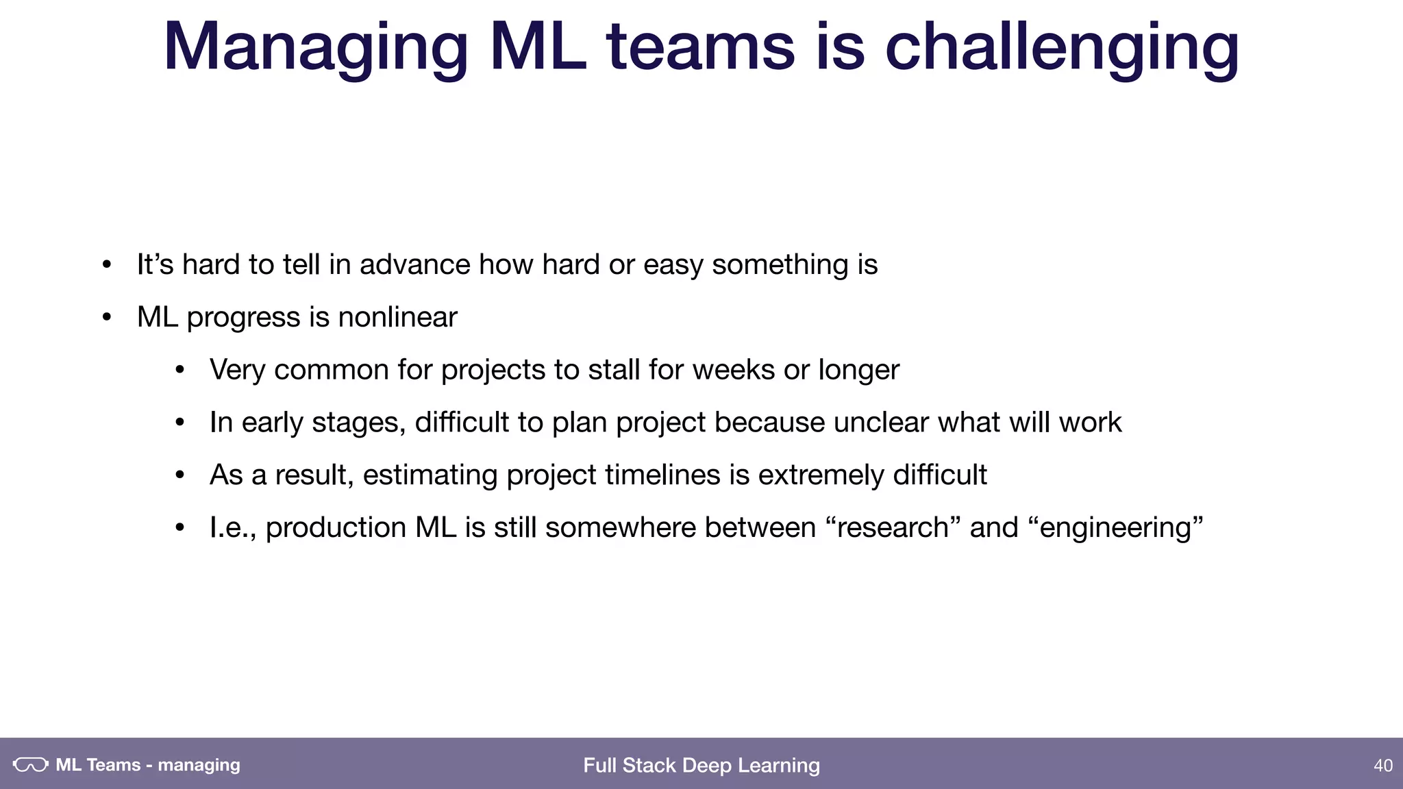 Machine Learning Teams - Full Stack Deep Learning | PPT
