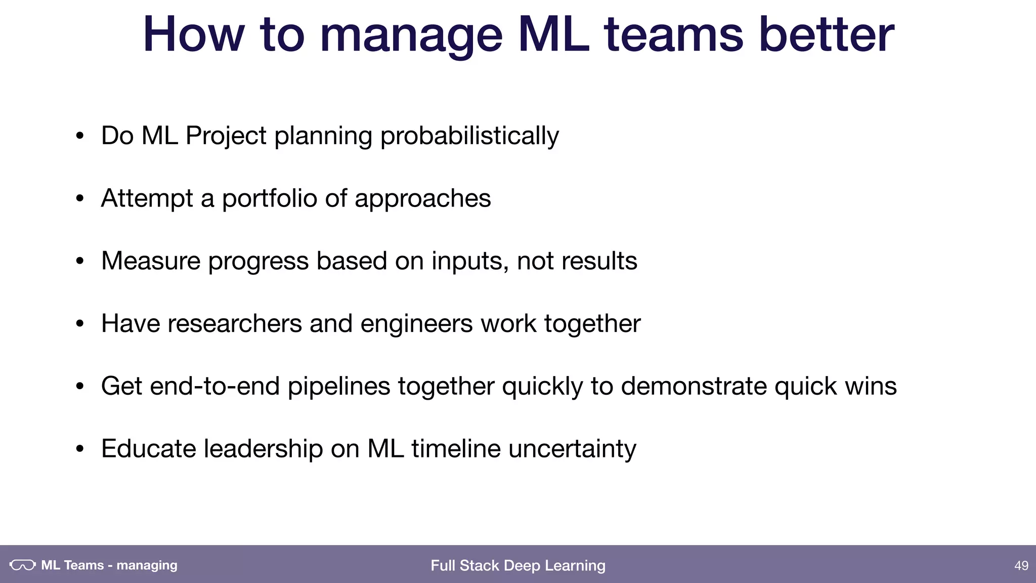 Machine Learning Teams - Full Stack Deep Learning | PPT