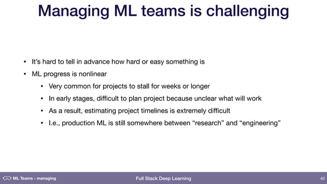 Machine Learning Teams - Full Stack Deep Learning | PPT