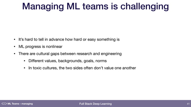 Machine Learning Teams - Full Stack Deep Learning | PPT