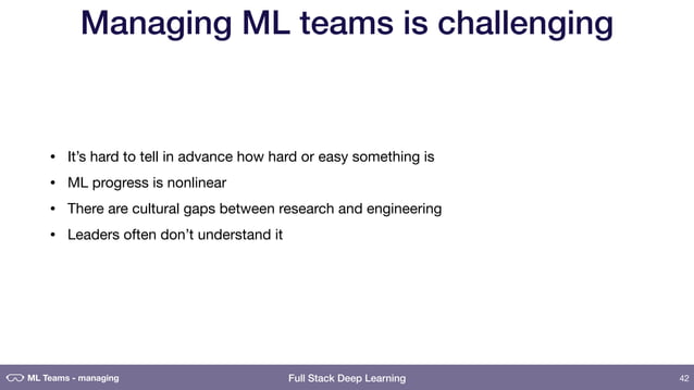 Machine Learning Teams - Full Stack Deep Learning | PPT