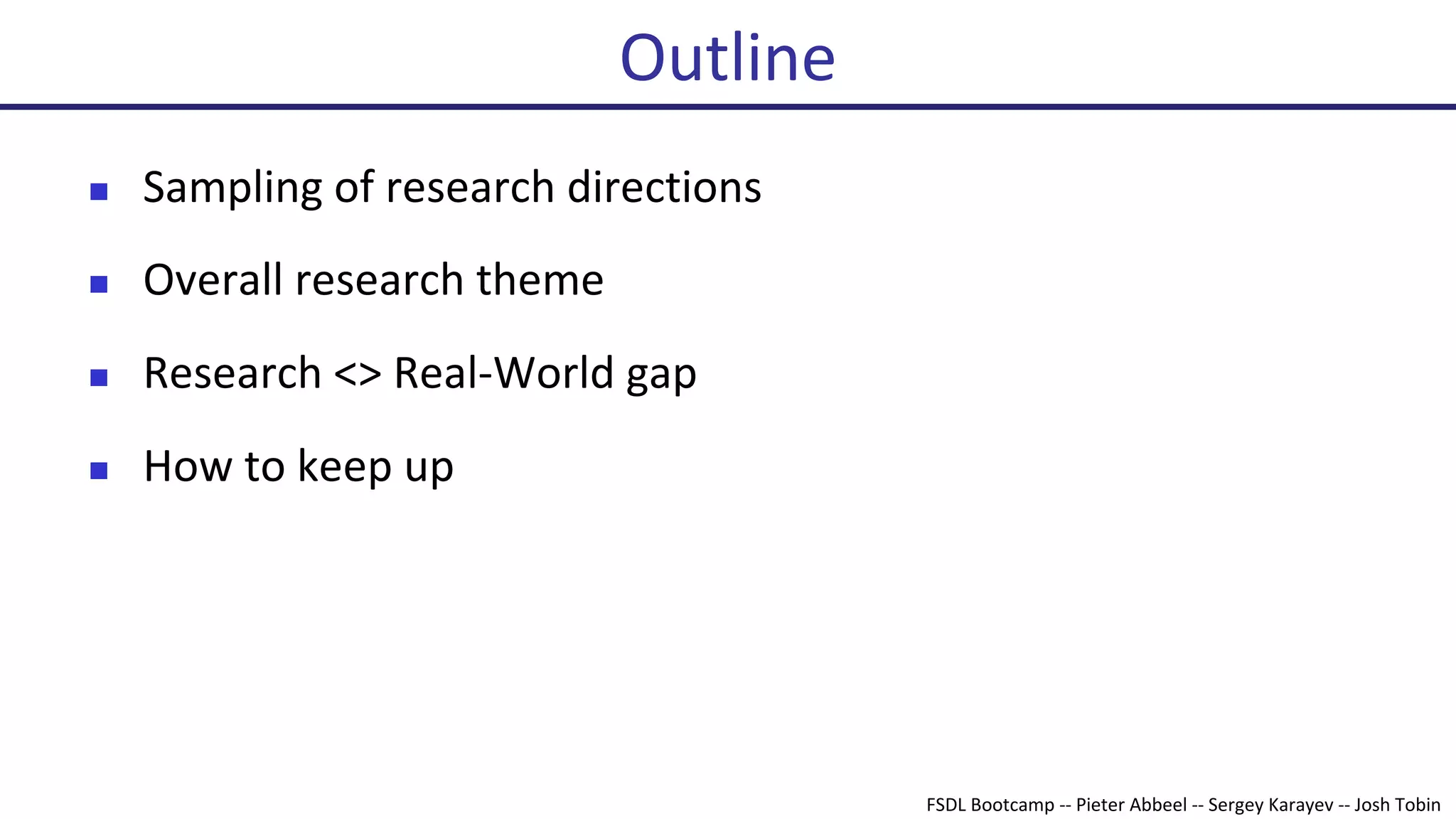 Research Directions - Full Stack Deep Learning | PPT