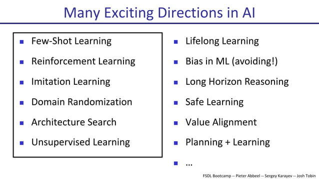 Research Directions - Full Stack Deep Learning | PPT