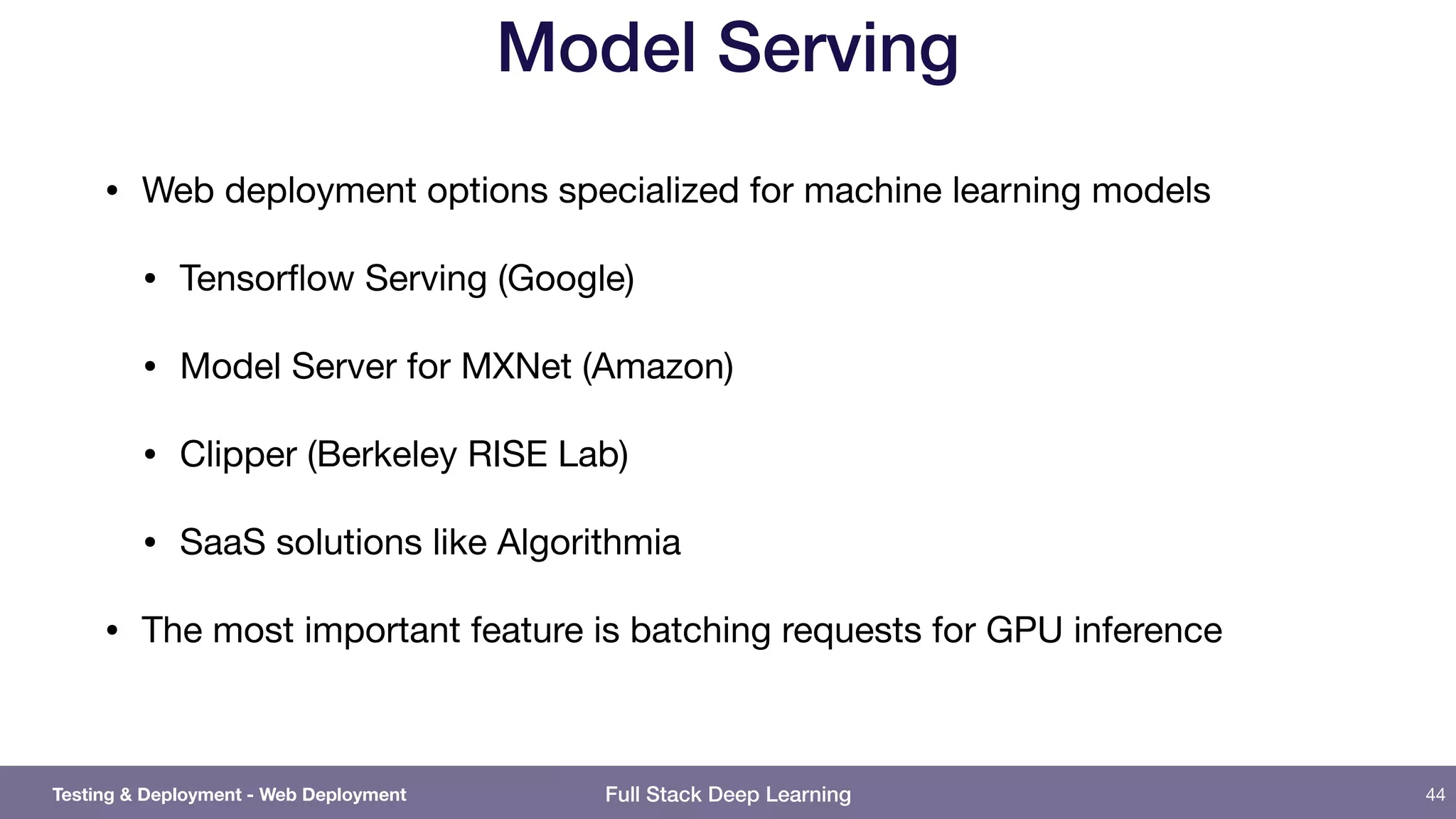 Testing And Deployment Full Stack Deep Learning Ppt