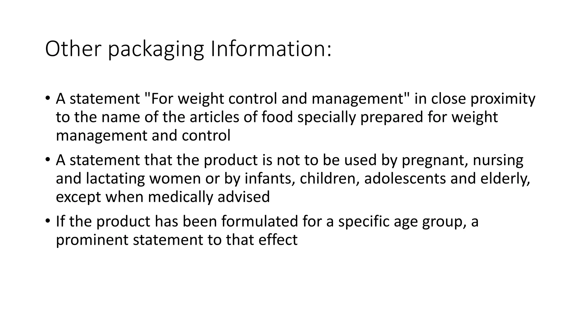 Food for special dietary use labelling | PPTX