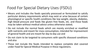 Food for special dietary use labelling | PPTX