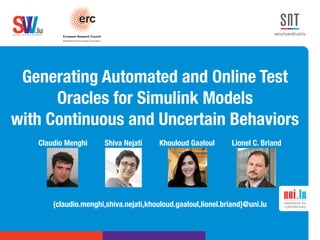 Generating Automated and Online Test Oracles for Simulink Models with ...