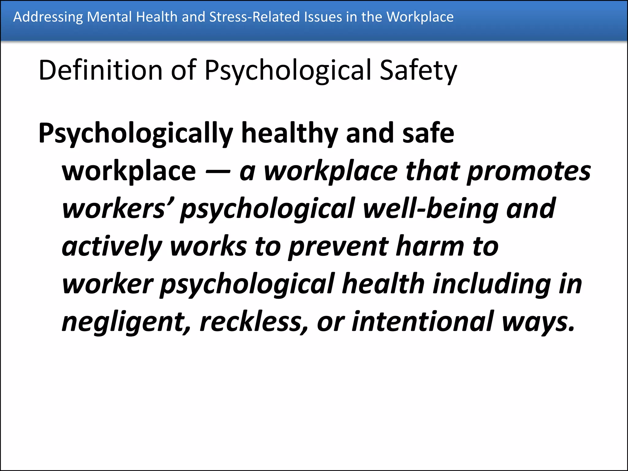 Fseap - mental health in the workplace presentation | PDF