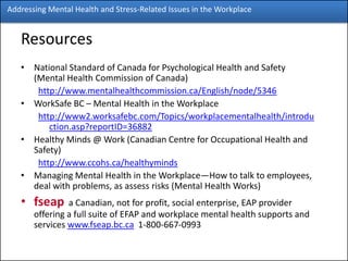 Fseap - mental health in the workplace presentation | PDF