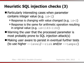 Heuristic methods used in sqlmap | PDF
