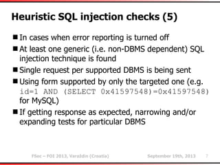 Heuristic methods used in sqlmap | PDF