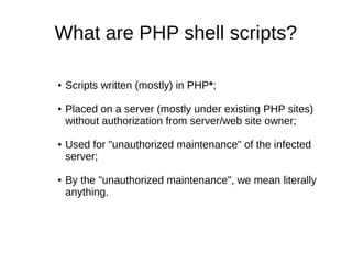 Anatomy of PHP Shells | PDF
