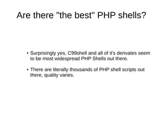 Anatomy of PHP Shells | PDF