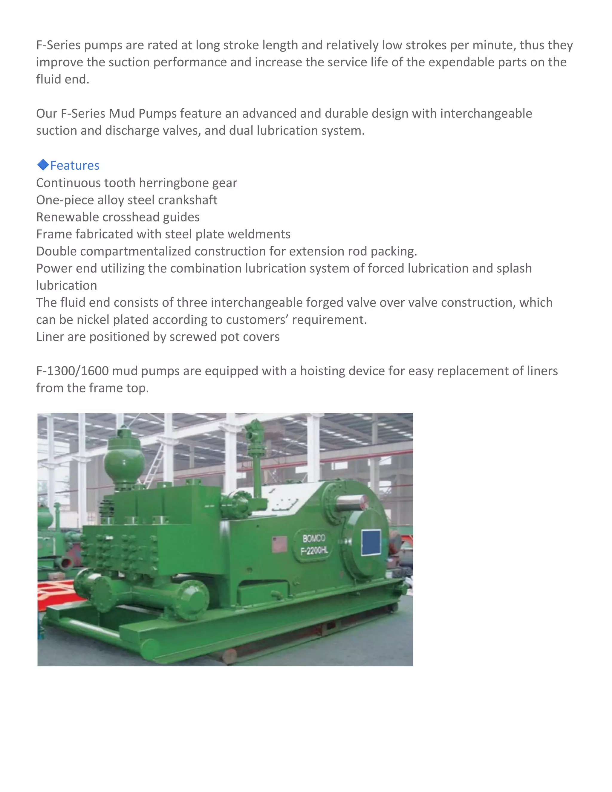 F series bomco mud pumps | PDF