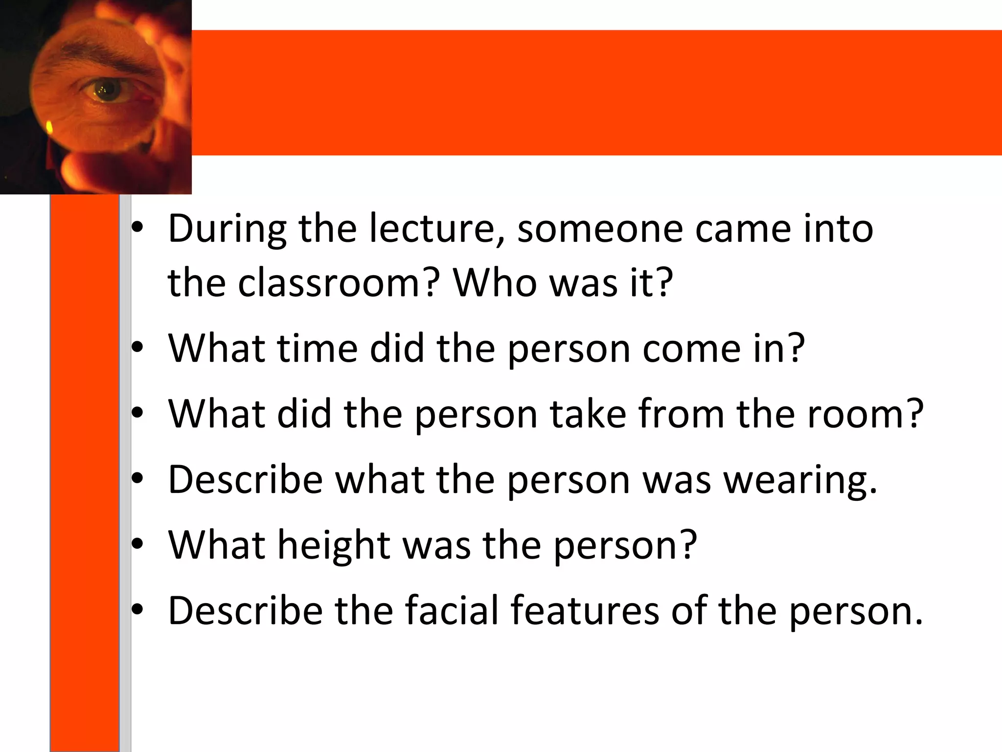 Forensics-eyewitness notes | PPT
