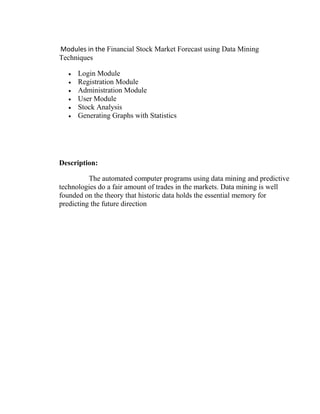 Financial Stock Analysis Project IEEE | PDF