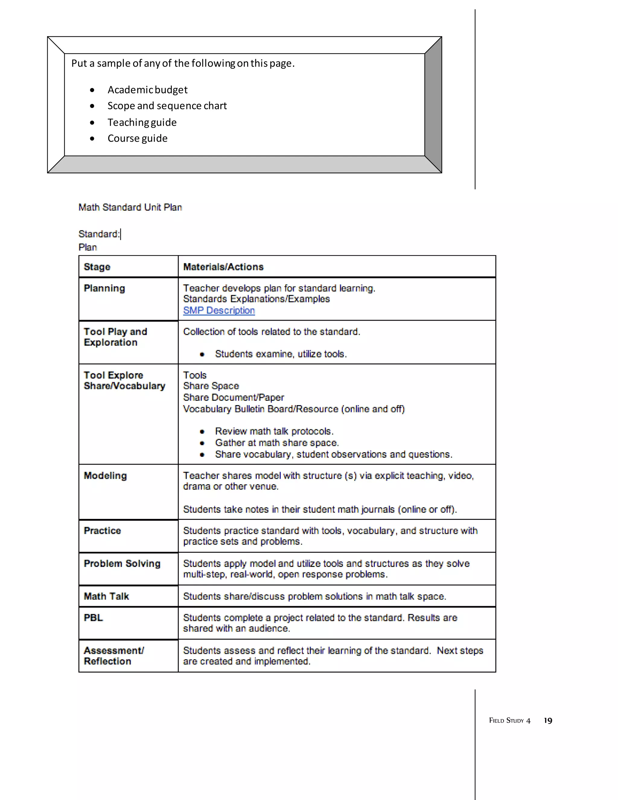 Field Study 4 Exploring the Curriculum | DOCX
