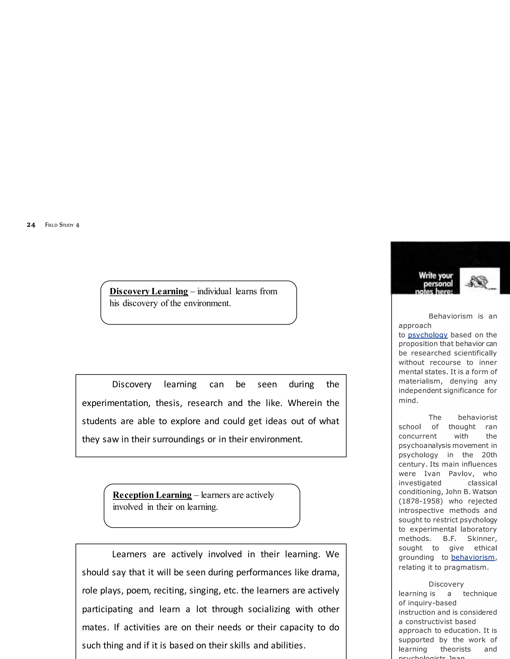 Field Study 4 Exploring the Curriculum | DOCX