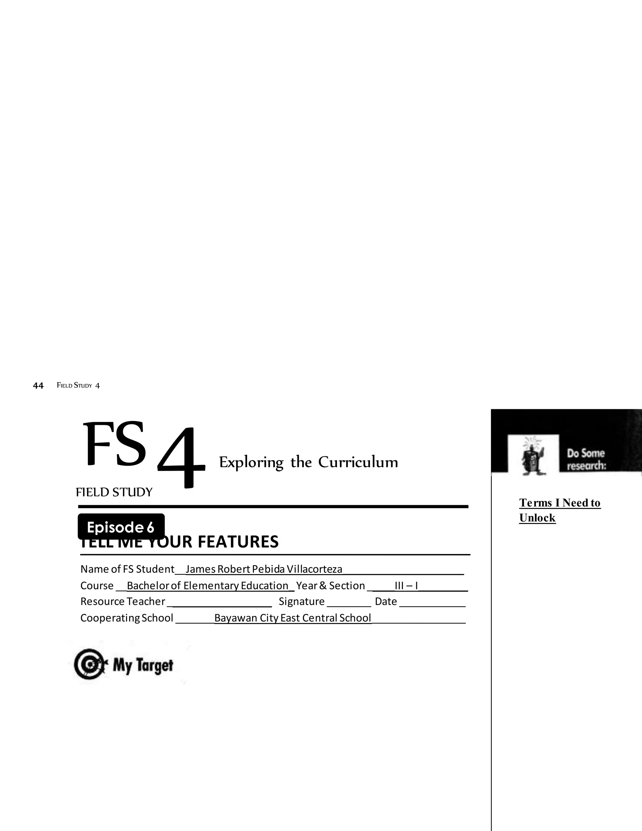 Field Study 4 Exploring the Curriculum | DOCX