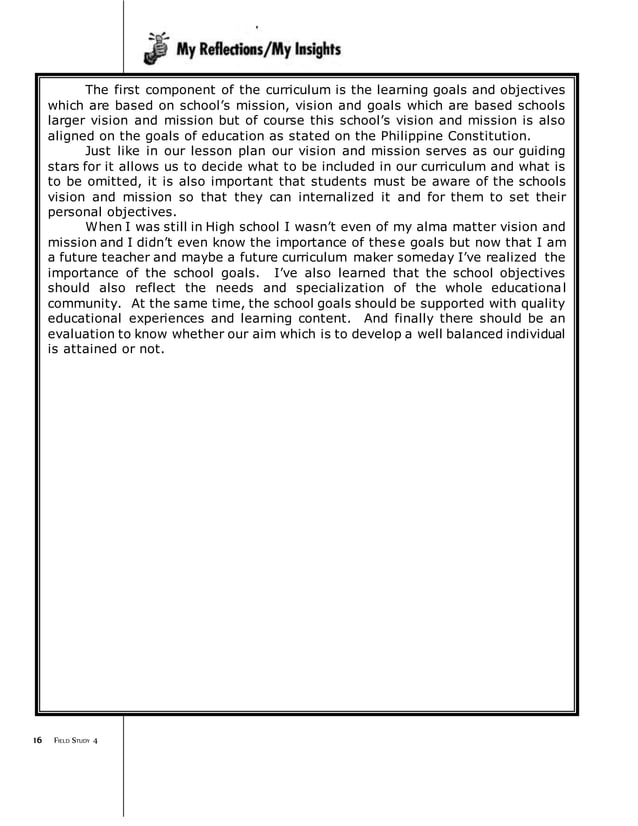 Field Study 4 Exploring the Curriculum | DOCX