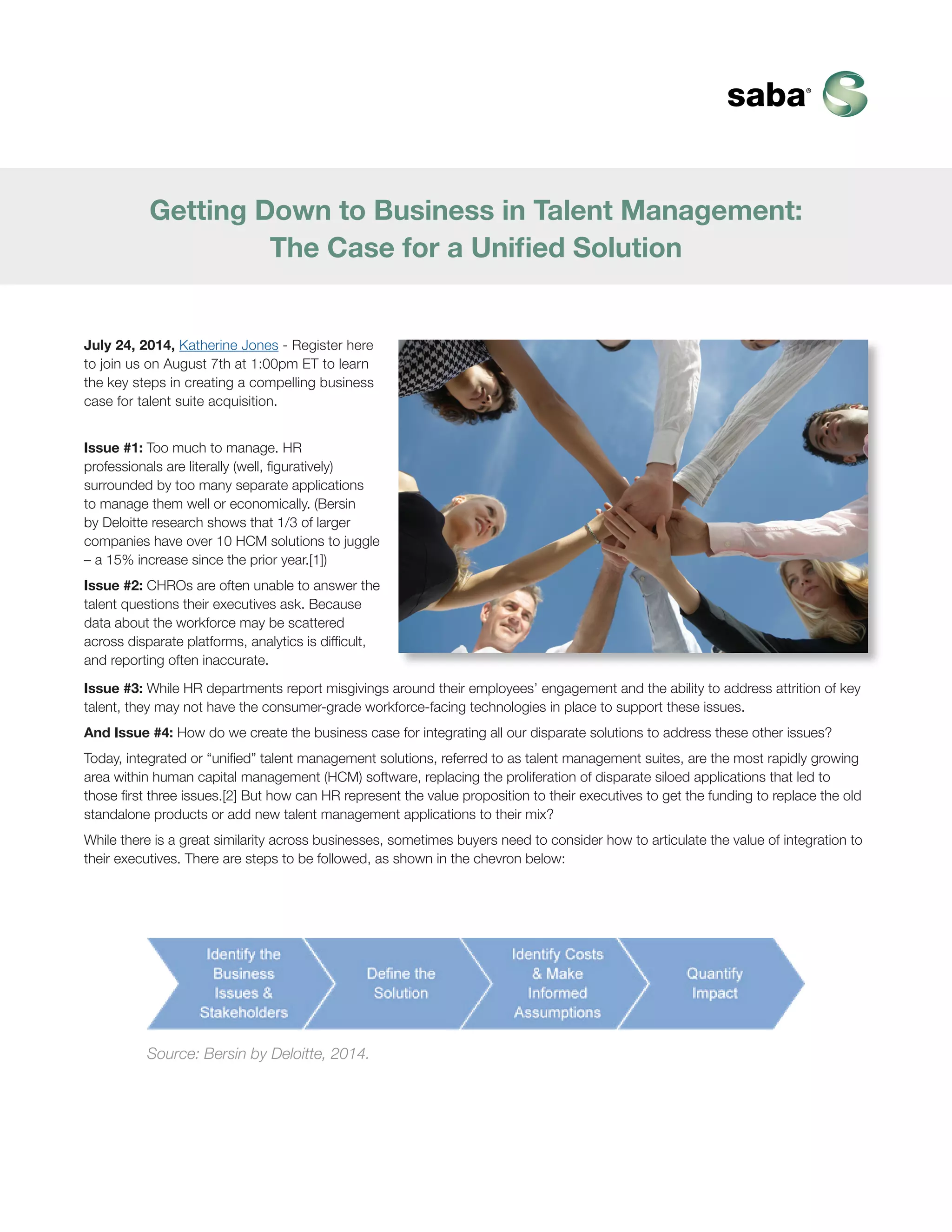 Getting Down to Business in Talent Management: The Case for a Unified ...