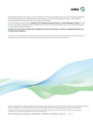 Getting Down to Business in Talent Management: The Case for a Unified Solution | PDF | Human ...