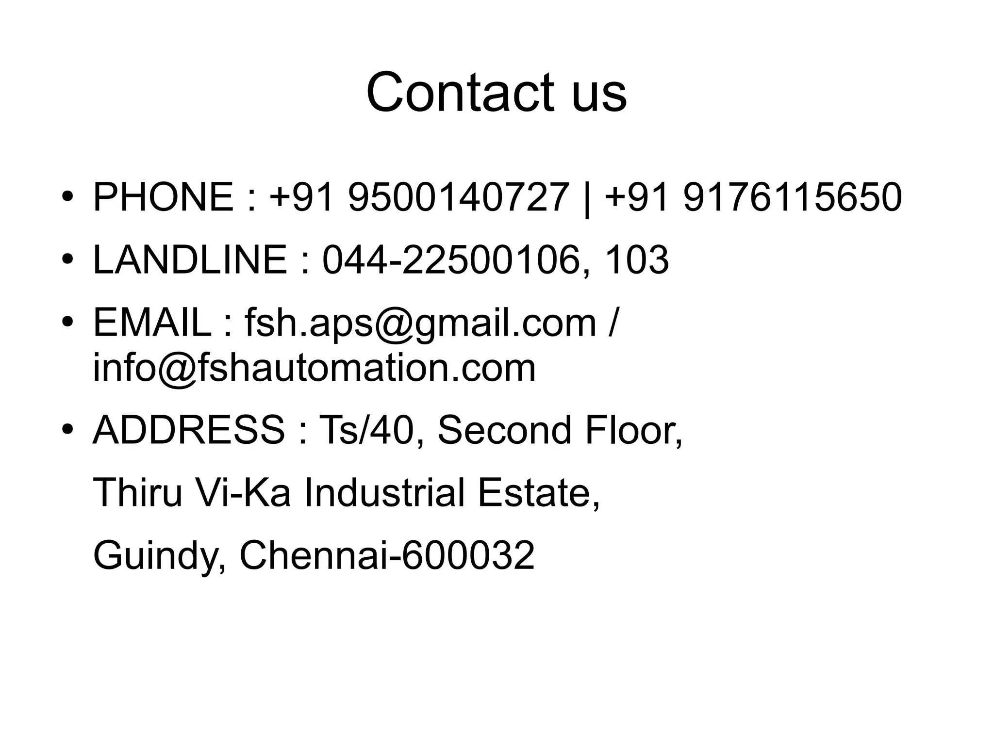 Fsh automation services | PPT