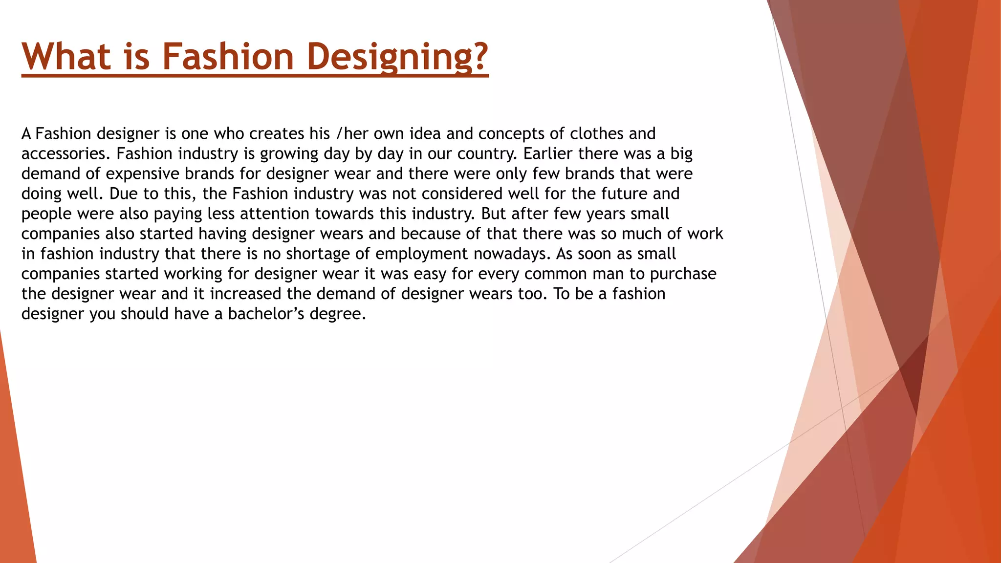 Fashion Designing | PPT