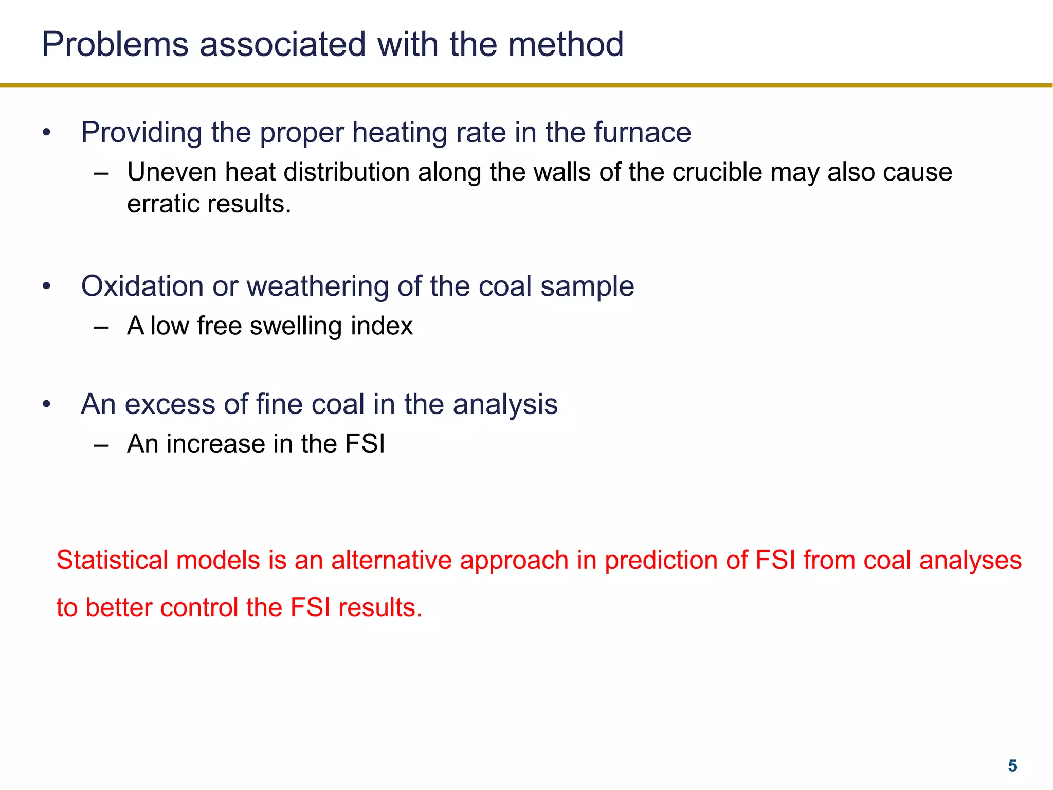 Prediction of Coal Free-Swelling Index (FSI) using Mathematical Modelling | PPSX