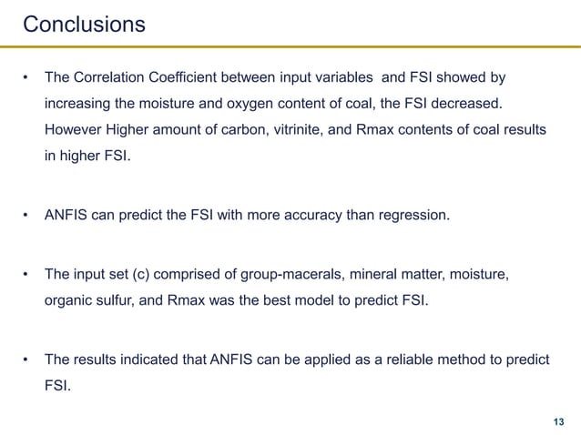 Prediction of Coal Free-Swelling Index (FSI) using Mathematical ...