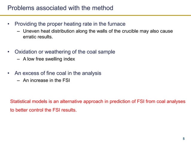 Prediction of Coal Free-Swelling Index (FSI) using Mathematical ...