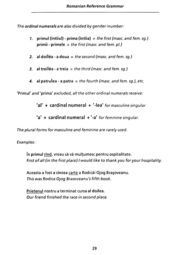 Romanian Reference Grammar | PDF