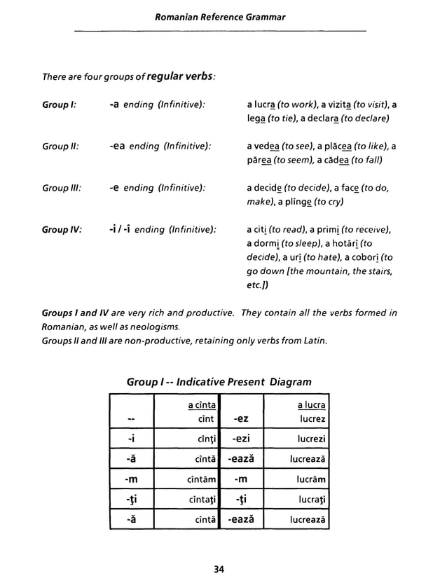 Romanian Reference Grammar | PDF