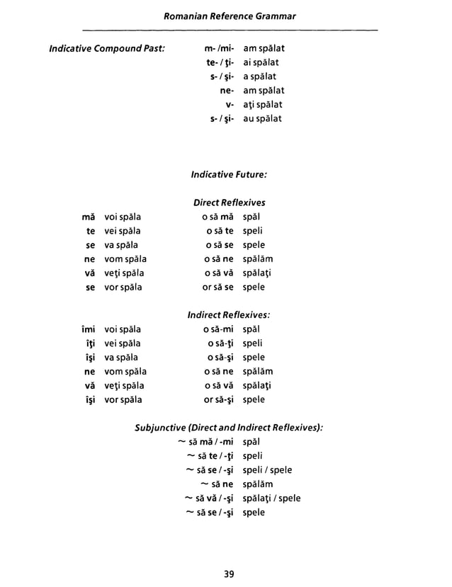 Romanian Reference Grammar | PDF