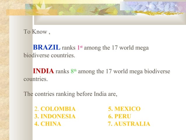 Mega Biodiverse Countries | PPT | South America Travel | Travel Locations