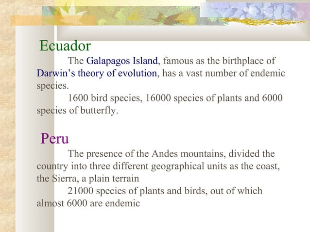 Mega Biodiverse Countries | PPT | South America Travel | Travel Locations