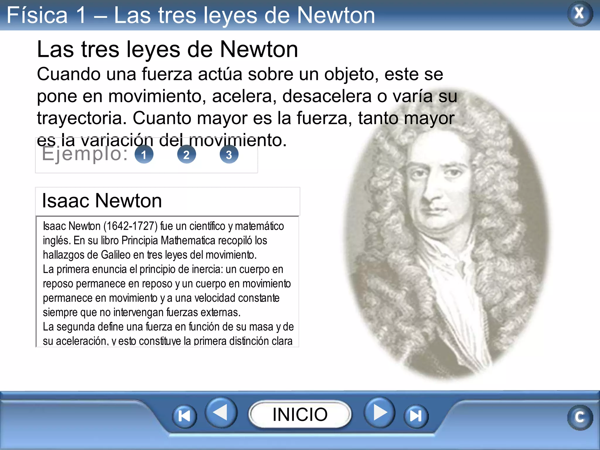 Física 1 las tres leyes de newton | PPSX